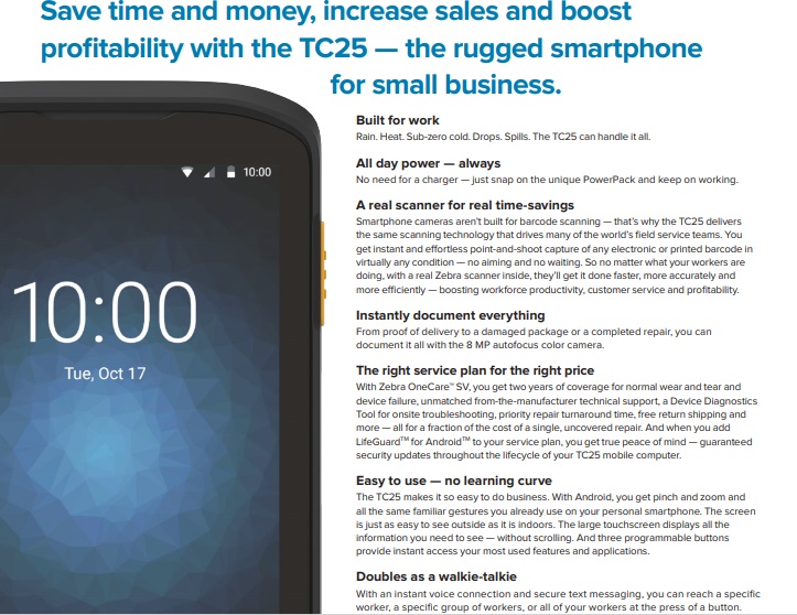 Terminal TC25 Zebra :: Promoshop Printsystems